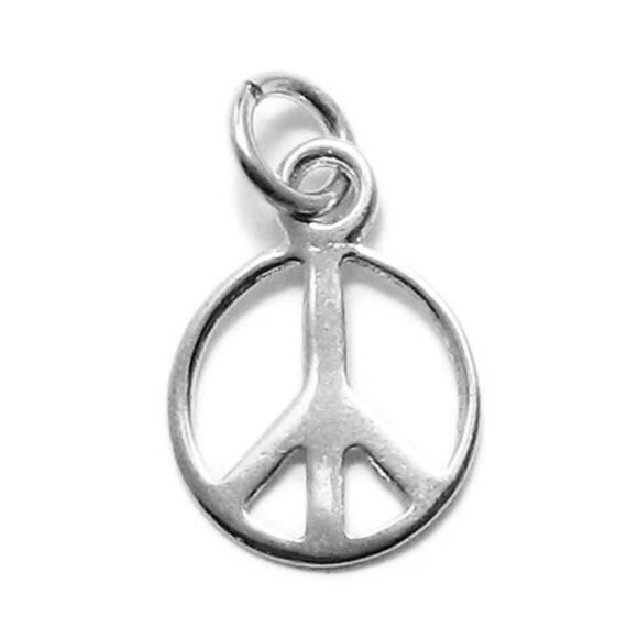 Jewelry | Whimsical Peace Sign Charm In Sterling Silver | Poshmark